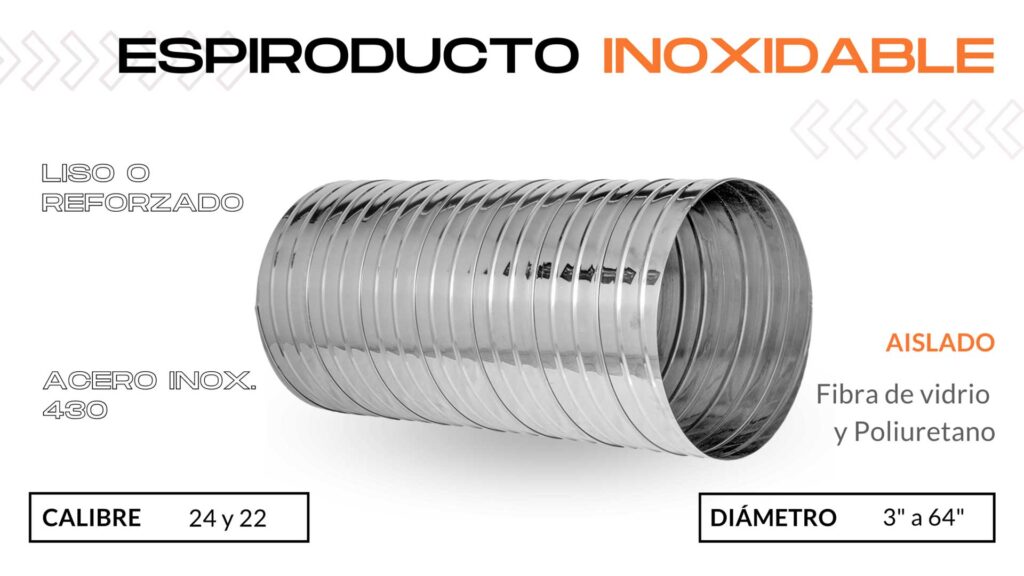 ESPIRODUCTO INOXIDABLE - Ducto Spiro Comercial